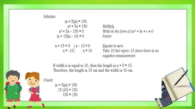 Problem Solving Involving Factoring | PPTX