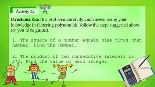 Problem Solving Involving Factoring | PPTX