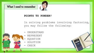 Problem Solving Involving Factoring | PPTX