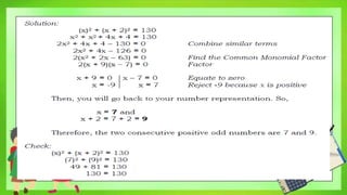 Problem Solving Involving Factoring | PPTX