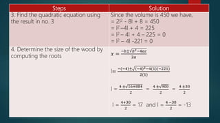 Problem solving involving polynomial function | PPTX