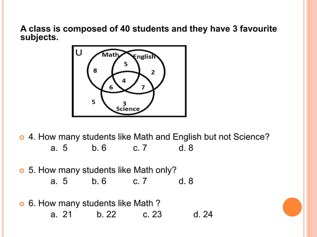 Problem solving involving sets | PPTX