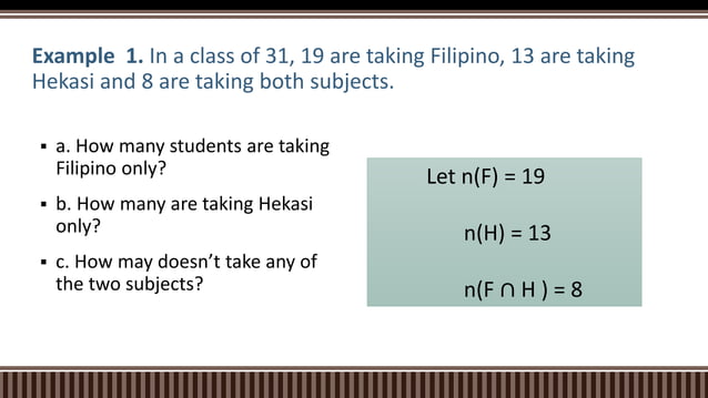 Problem solving involving sets | PPT