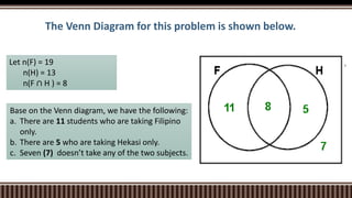 Problem solving involving sets | PPT