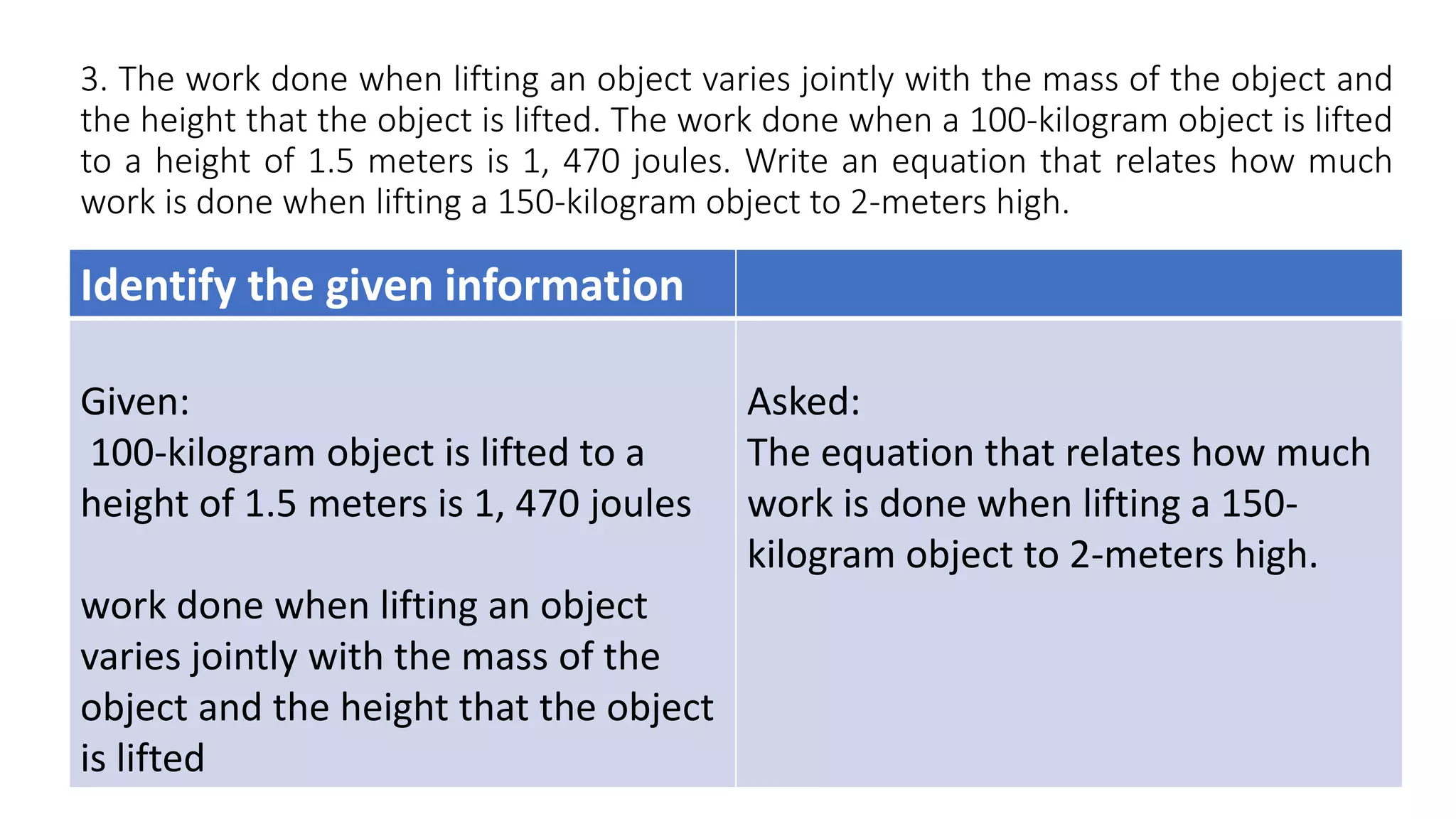 Problem Solving Involving Variation Pptx Physics Science