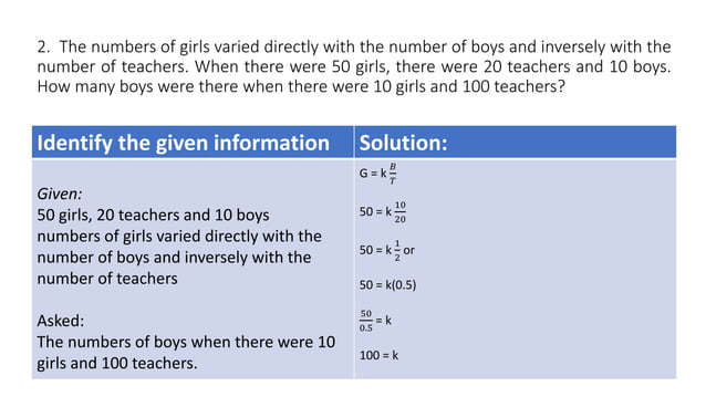 Problem solving involving variation | PPTX | Physics | Science