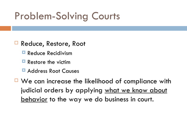 Problem Solving Courts | PPT
