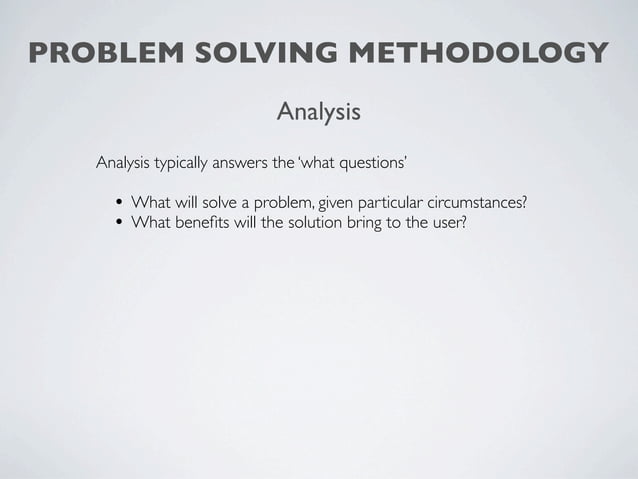 Problem solving methodology | PPT