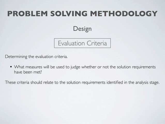 Problem solving methodology | PPT