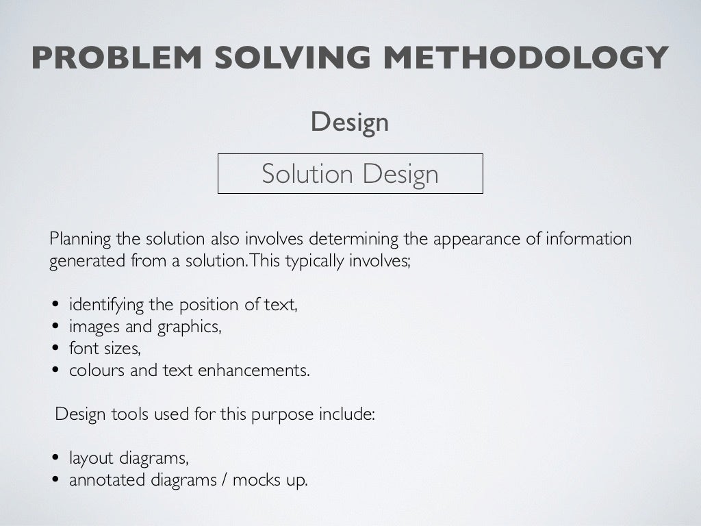 Problem solving methodology