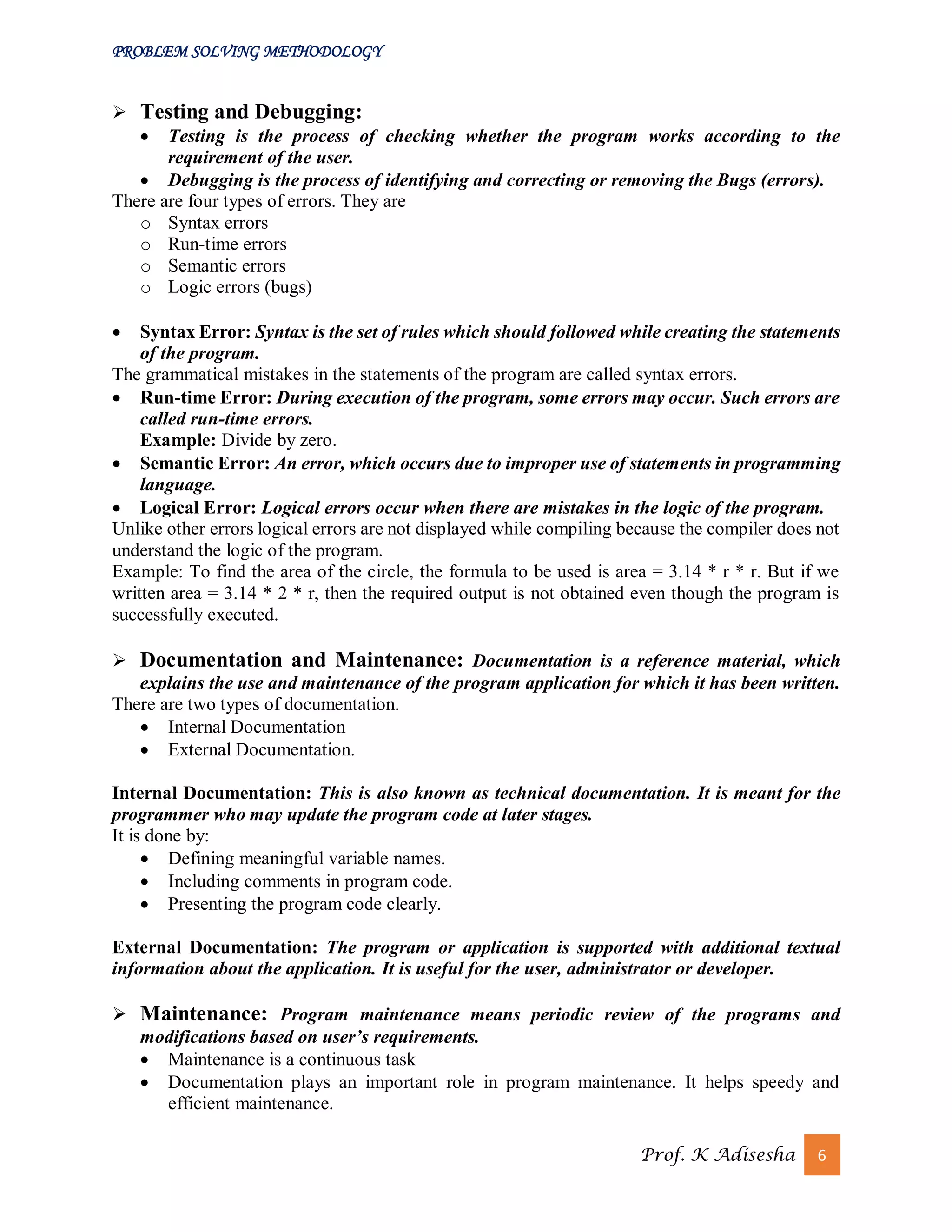 Problem solving methodology | PDF