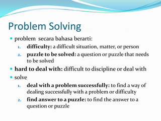 Problem solving pembelajaran pai | PPTX