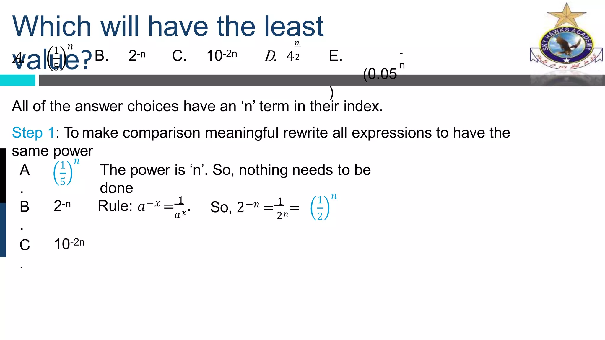 SAT MATHS- numbers property-indices | PPSX | Educational Assessment ...