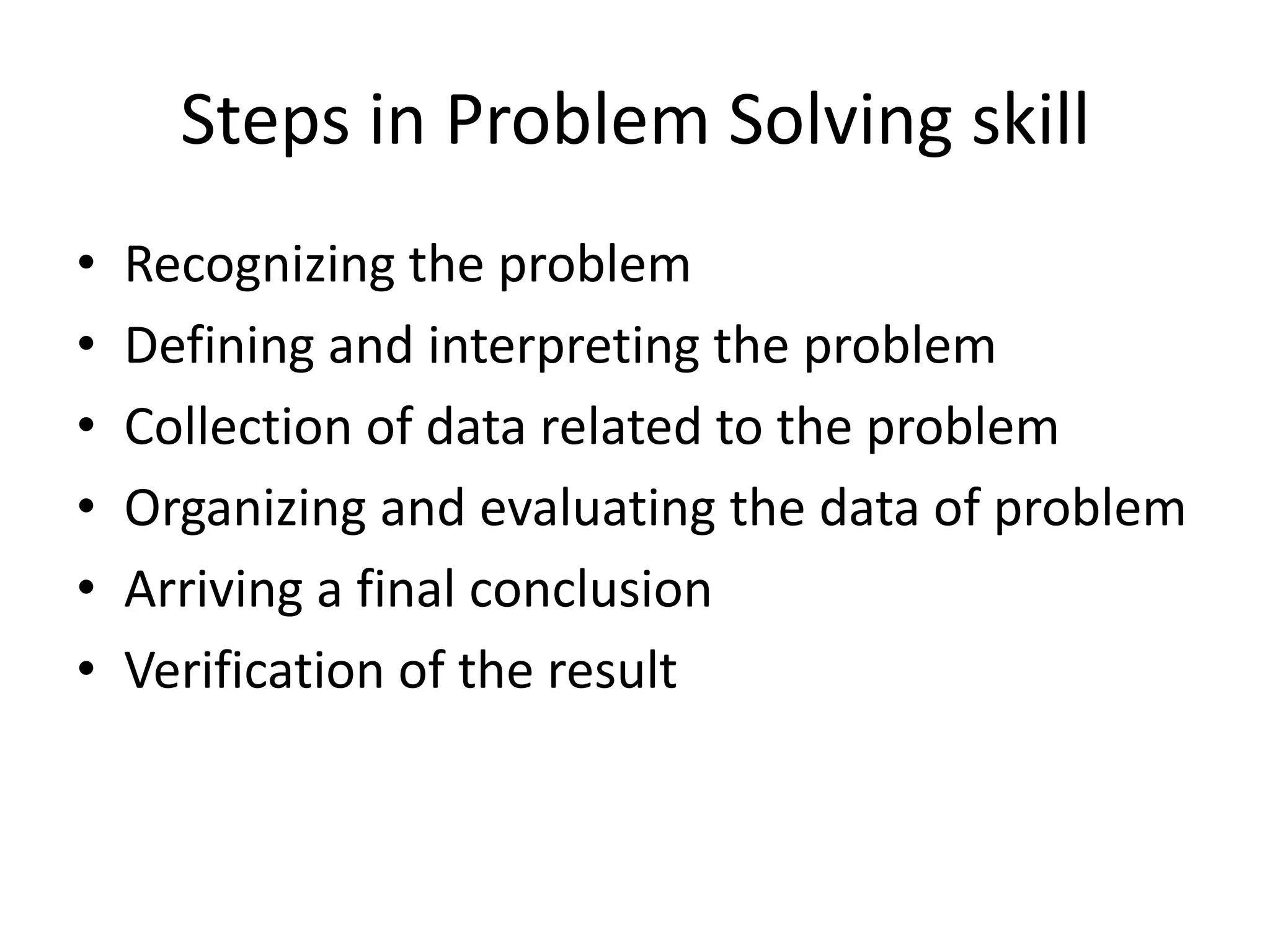 Problem solving skill | PPTX