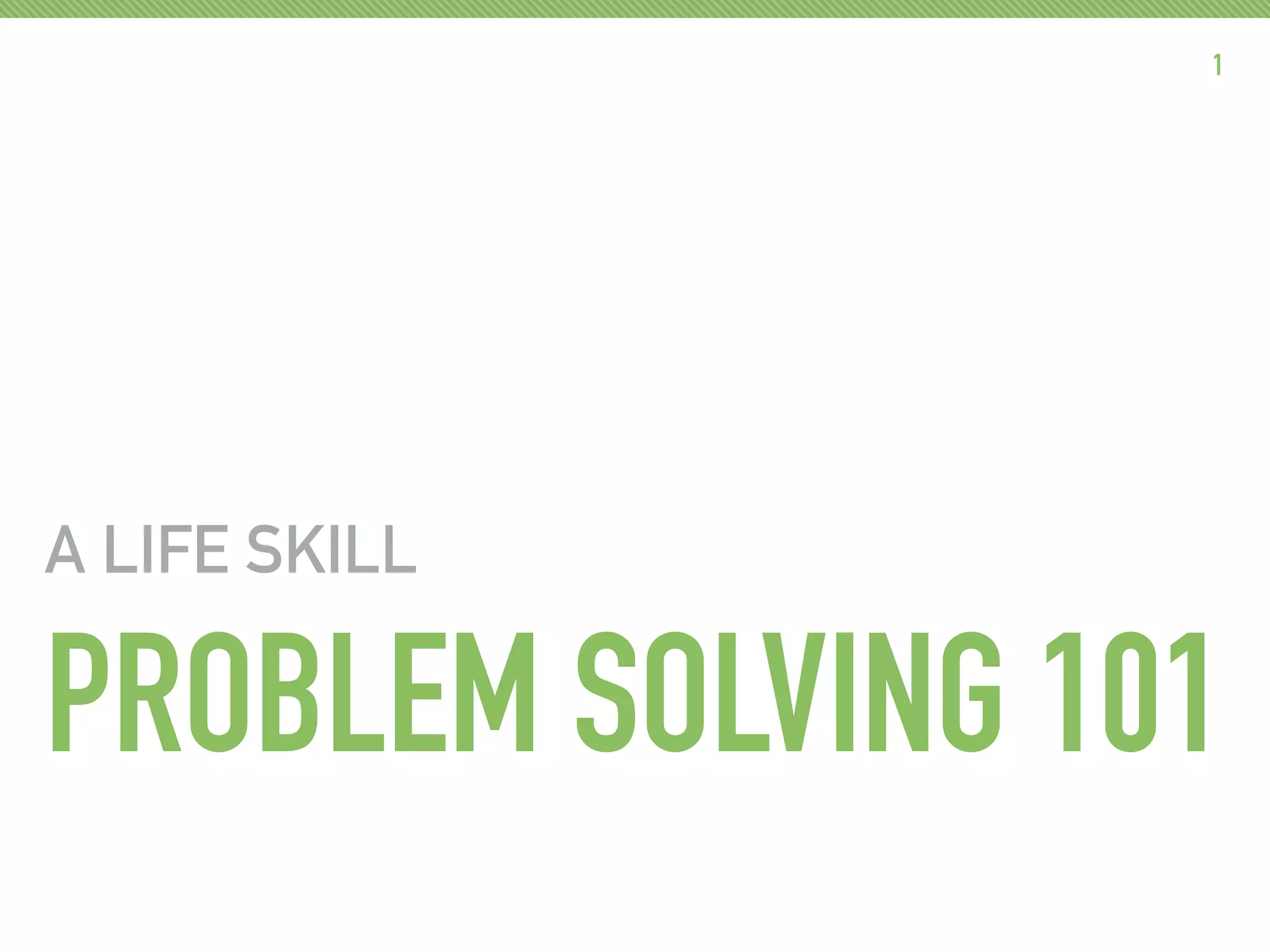 Problem Solving 101 | PDF