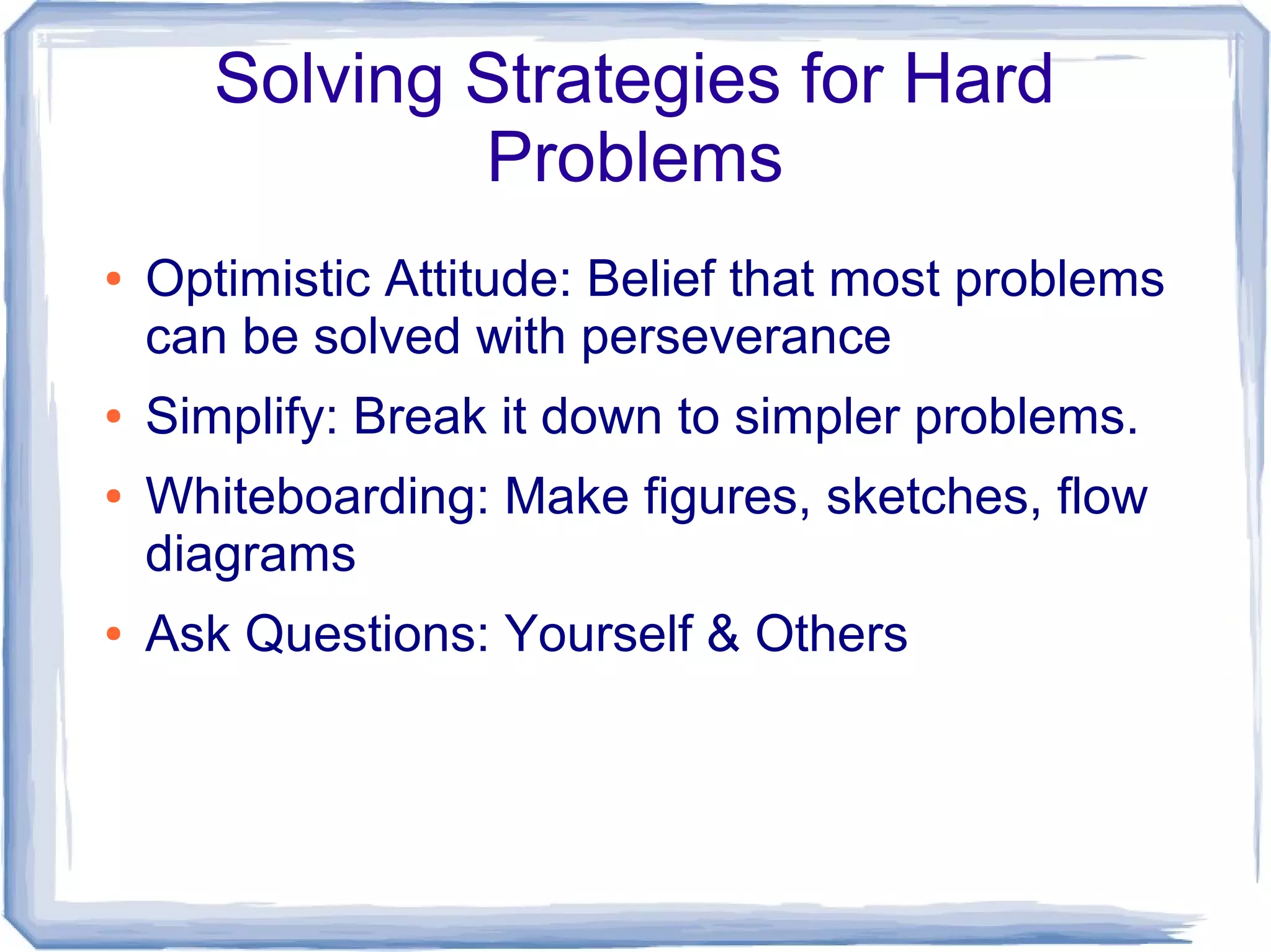 Problem solving strategies | PPT