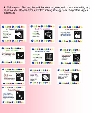 Problem solving strategy class lesson notebok | PPTX