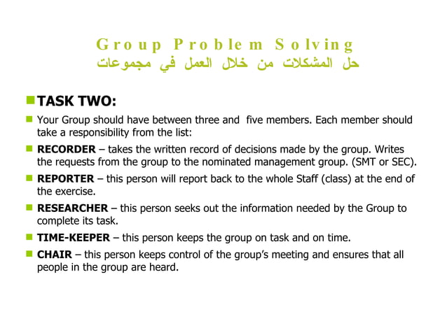 Problem Solving Tasks (Translated) | PPT
