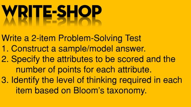 How to Create Problem Solving Test Items