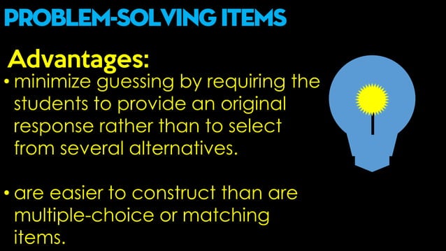 How to Create Problem Solving Test Items