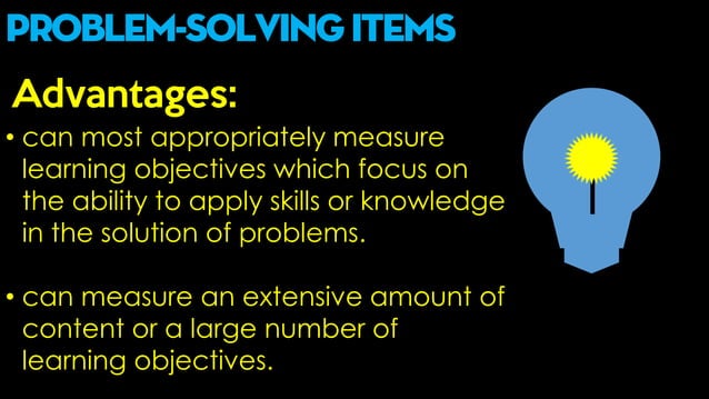 How to Create Problem Solving Test Items