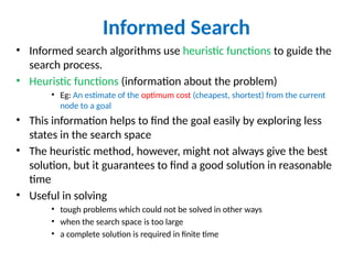 Problem Solving through Search - Informed Search | PPT