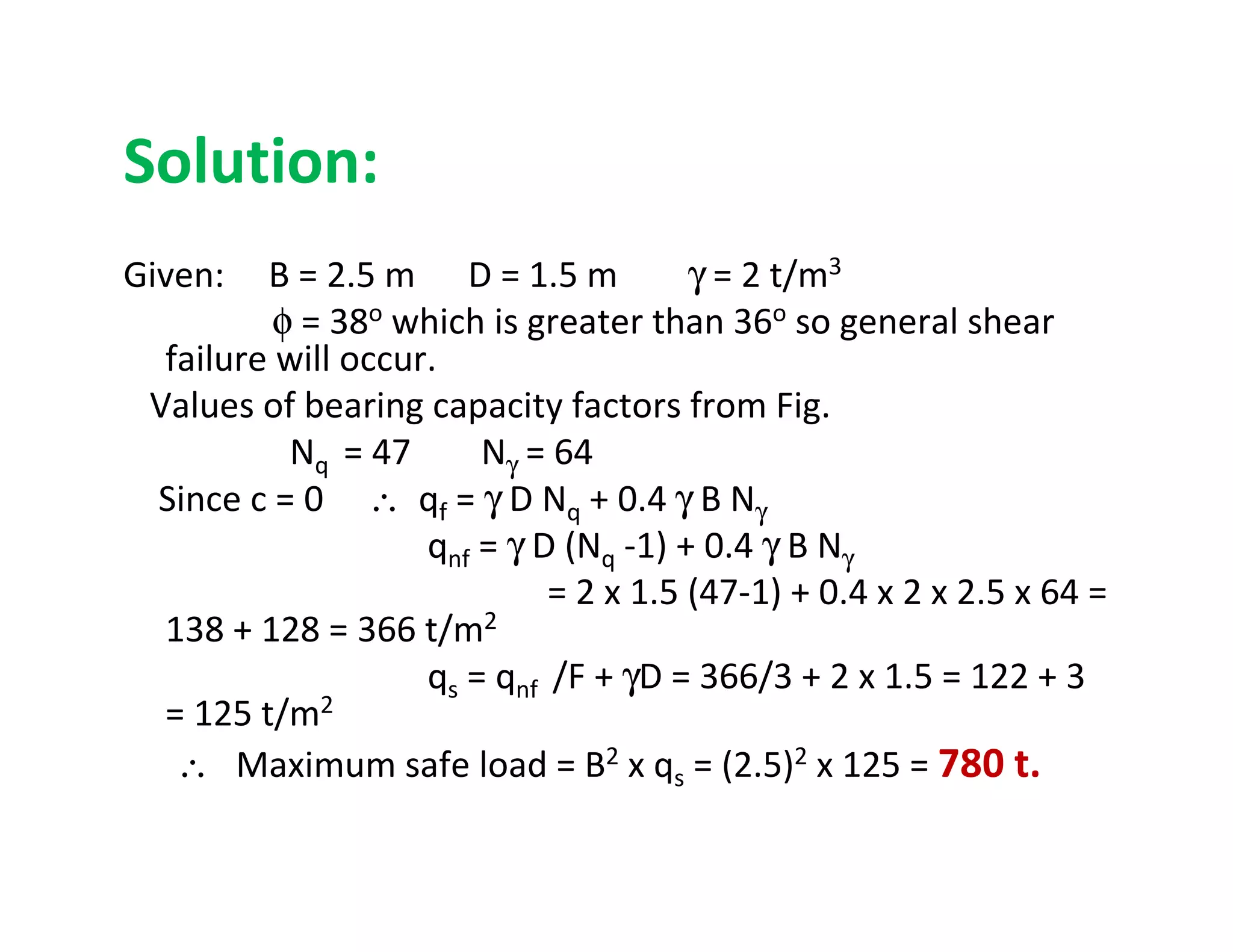 Problems on bearing capacity of soil | PDF
