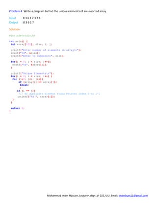 SPL 11.1 | Problems on Loop , Nested Loop | PDF | Free Download