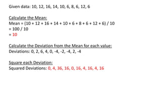 Problems on Mean,Mode,Median Standard Deviation | PPTX