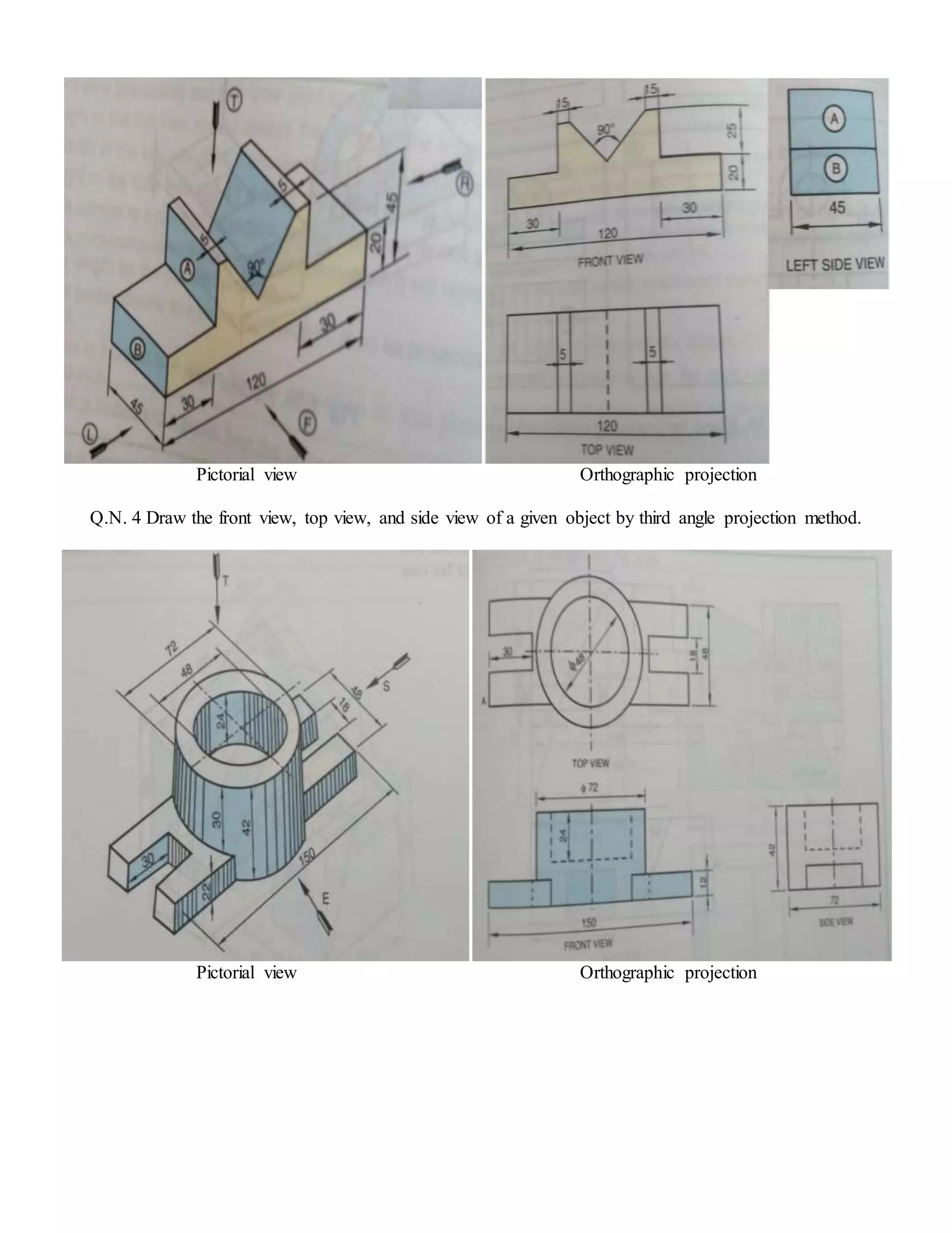Problems on orthographic projections | DOCX
