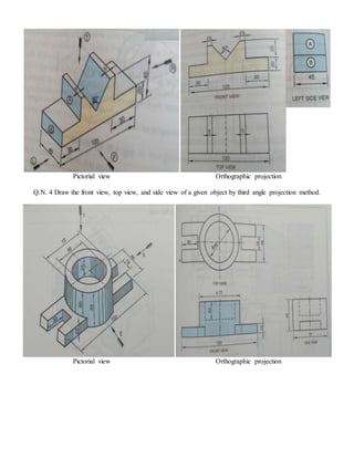Problems on orthographic projections | DOCX