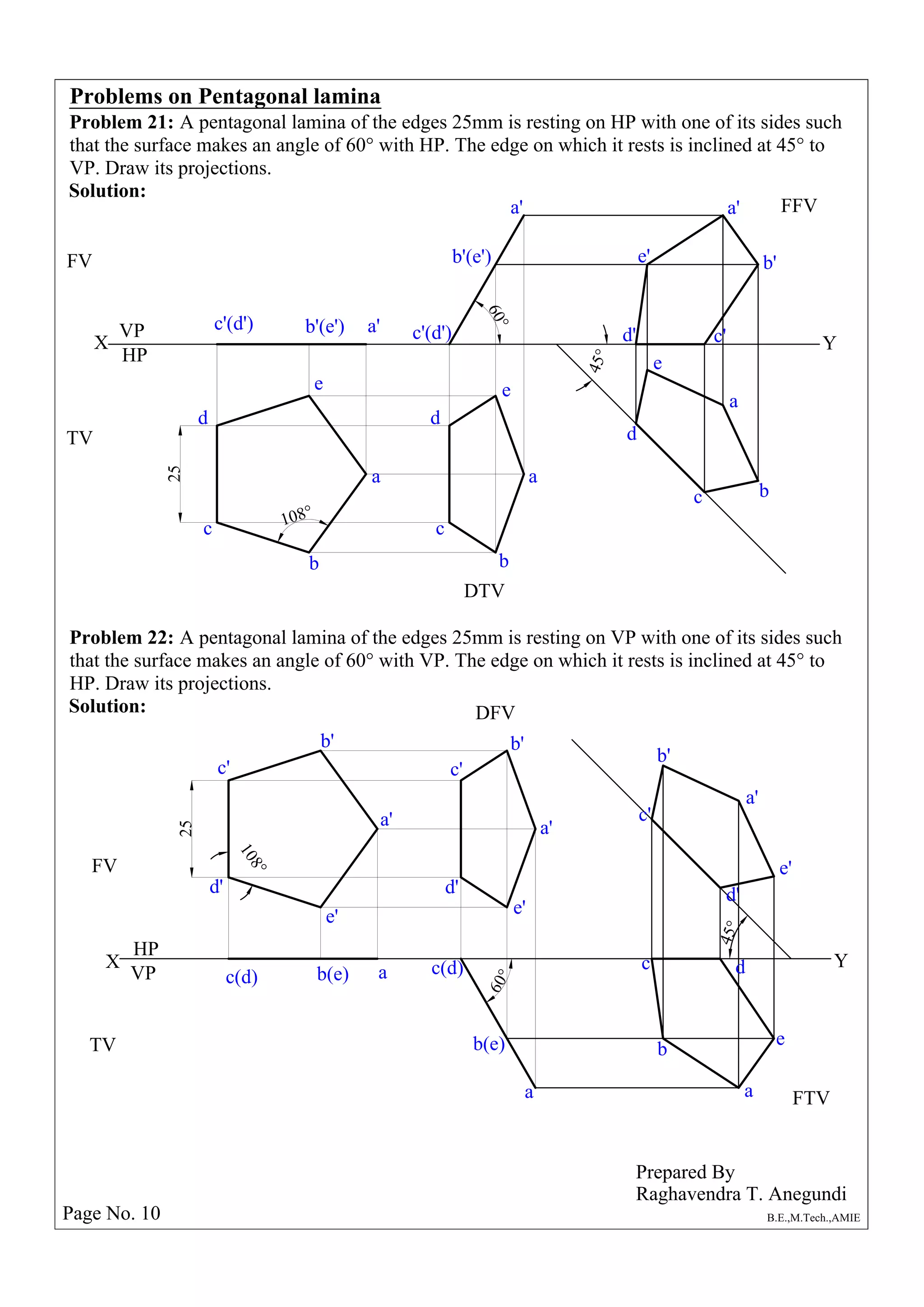 Engineering Graphics_Problems on Plane Surface | PDF