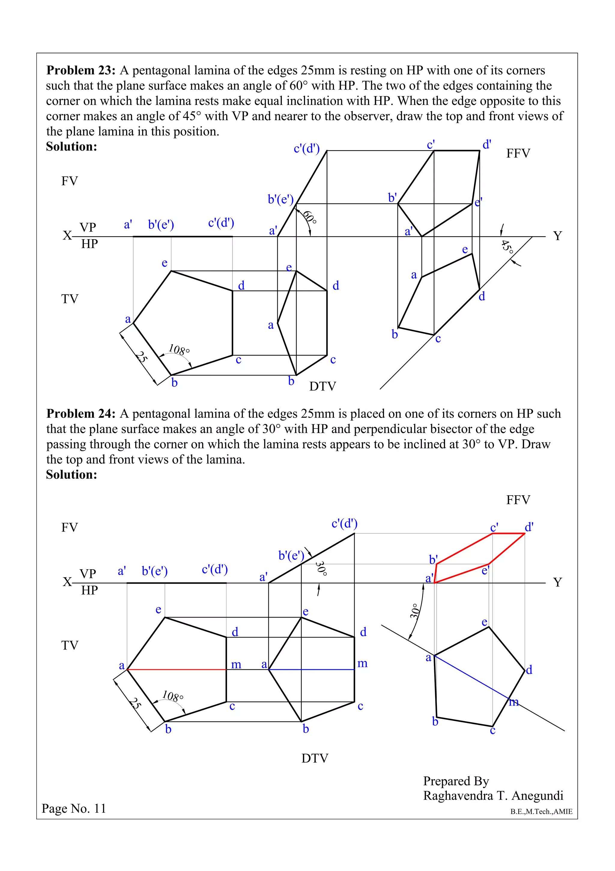 Engineering Graphics_Problems on Plane Surface | PDF