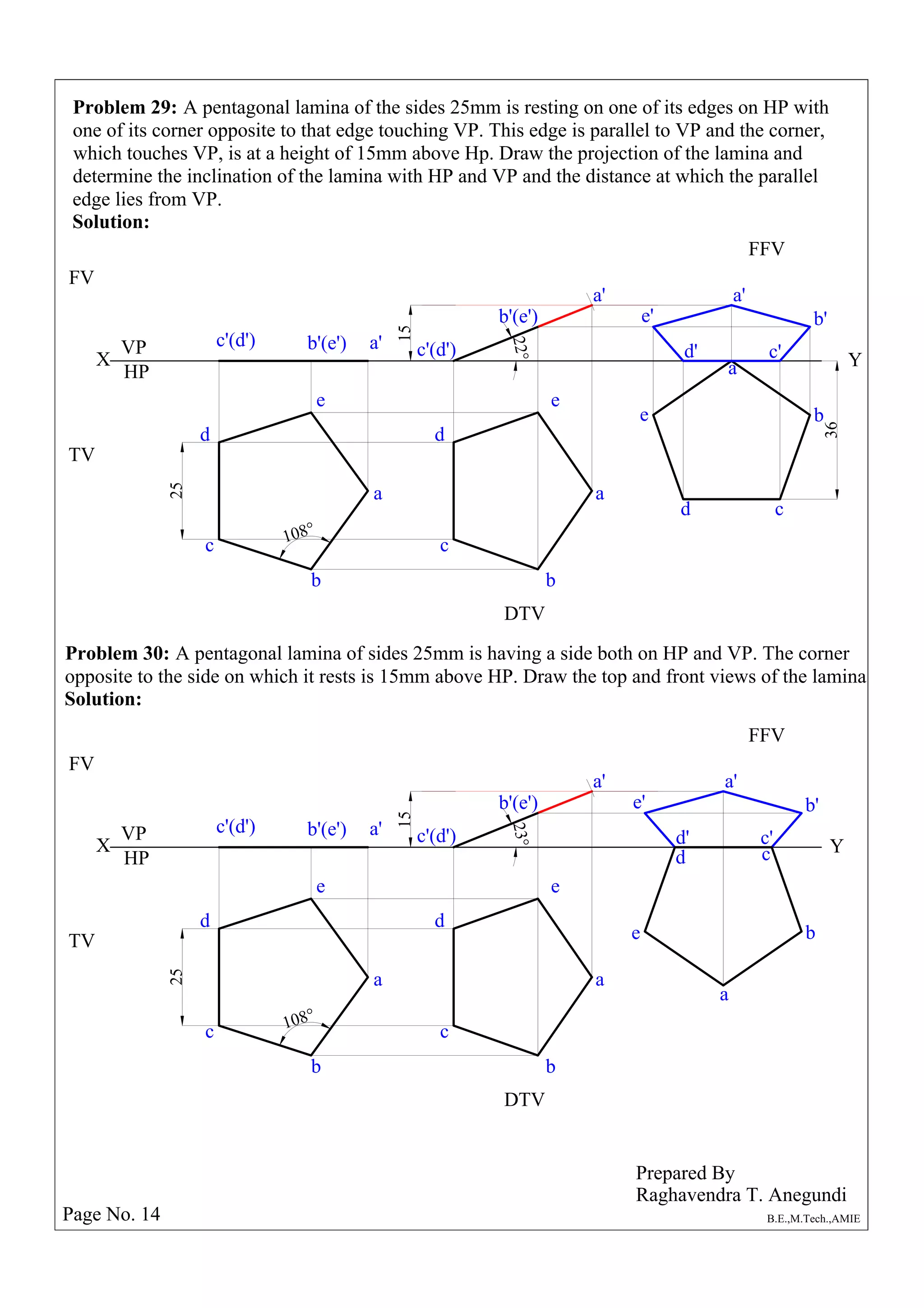 Engineering Graphics_Problems on Plane Surface | PDF