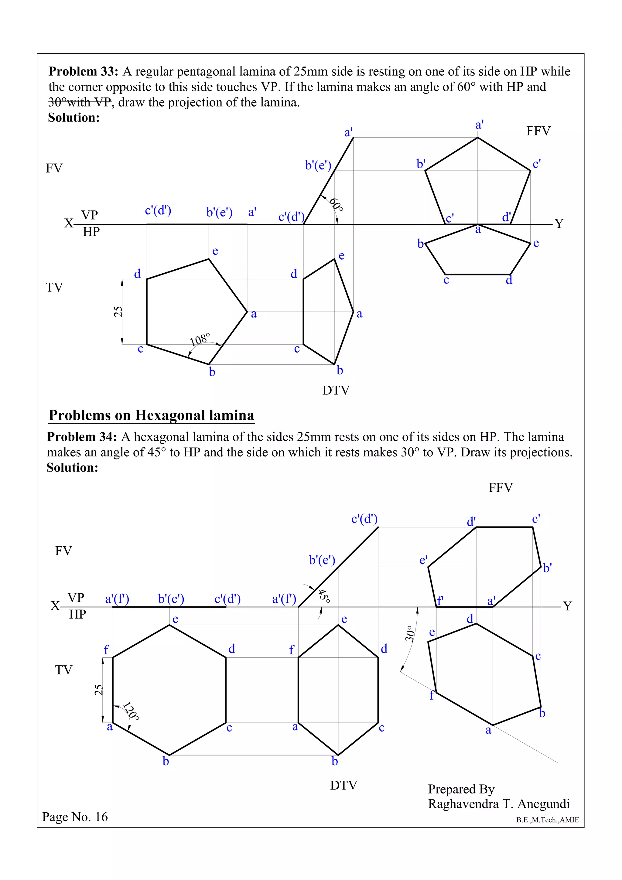 Engineering Graphics_Problems on Plane Surface | PDF