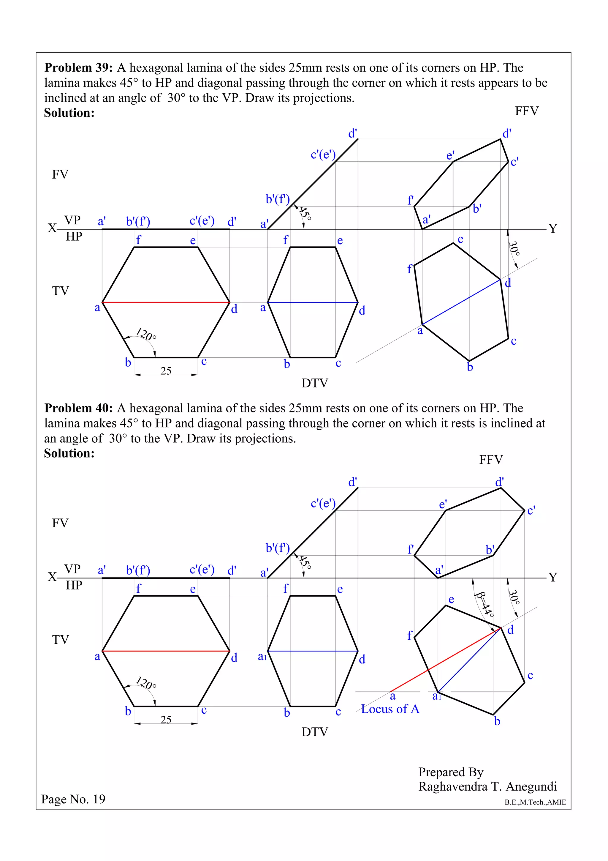 Engineering Graphics_Problems on Plane Surface | PDF