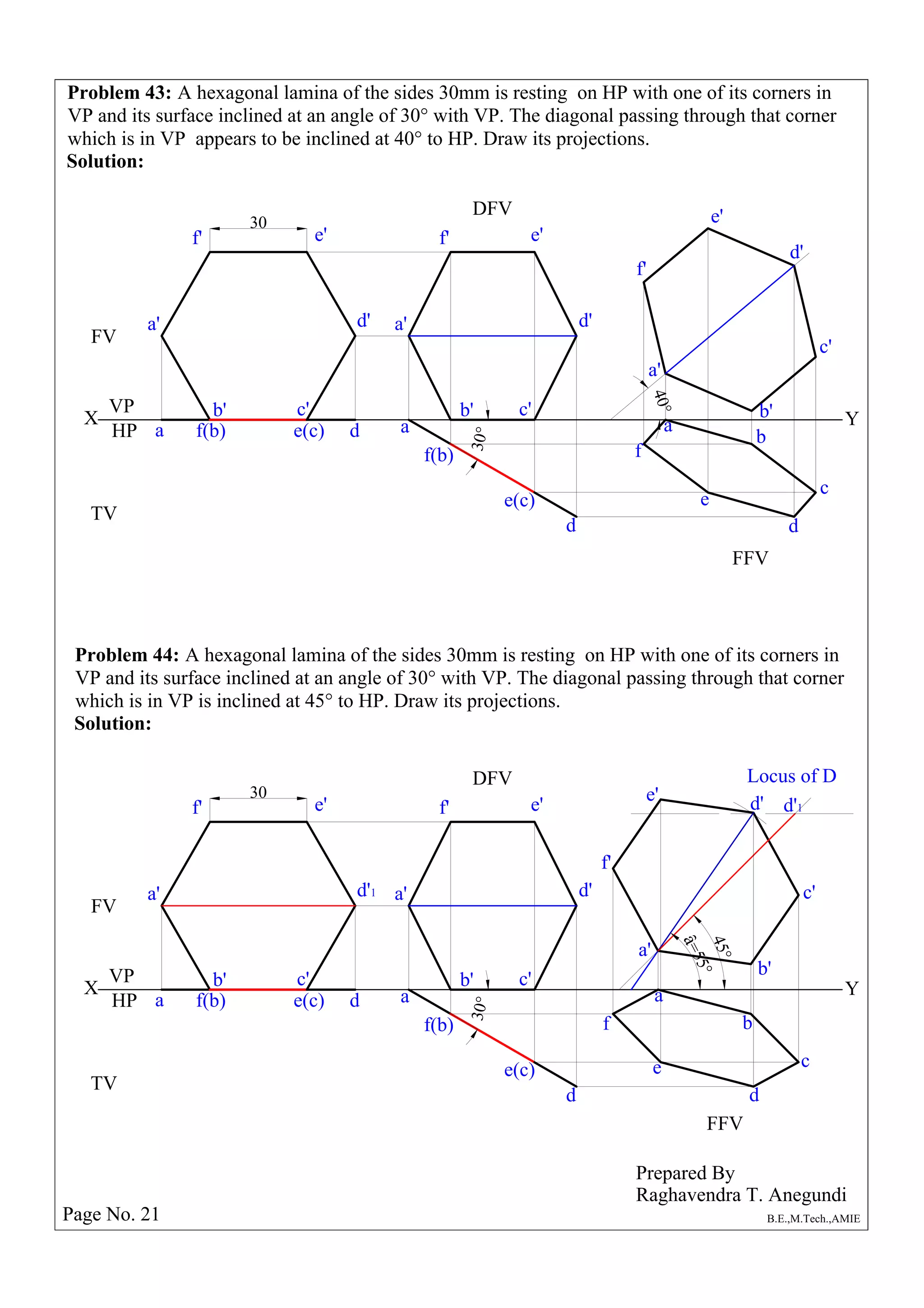 Engineering Graphics_Problems on Plane Surface | PDF