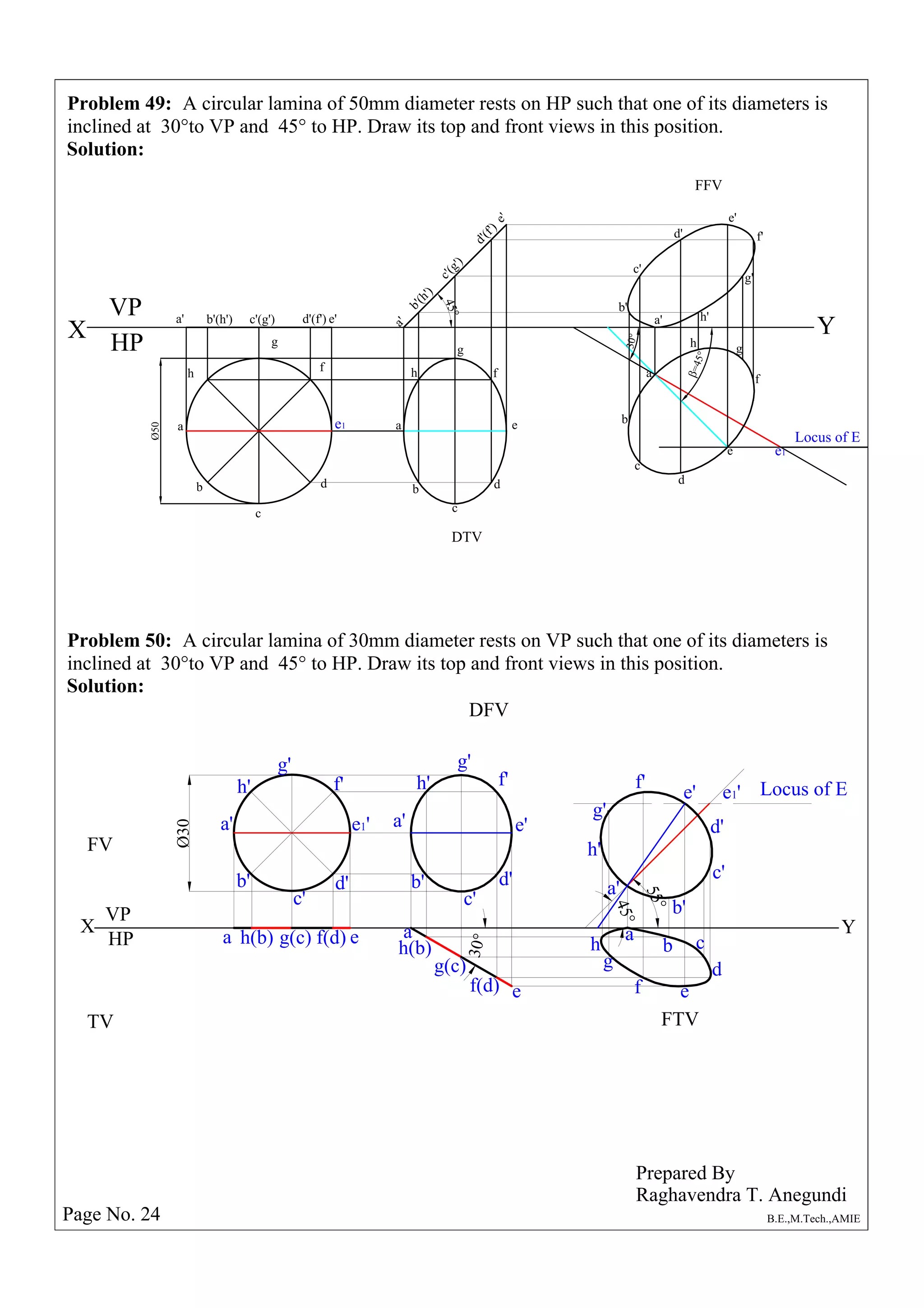 Engineering Graphics_Problems on Plane Surface | PDF