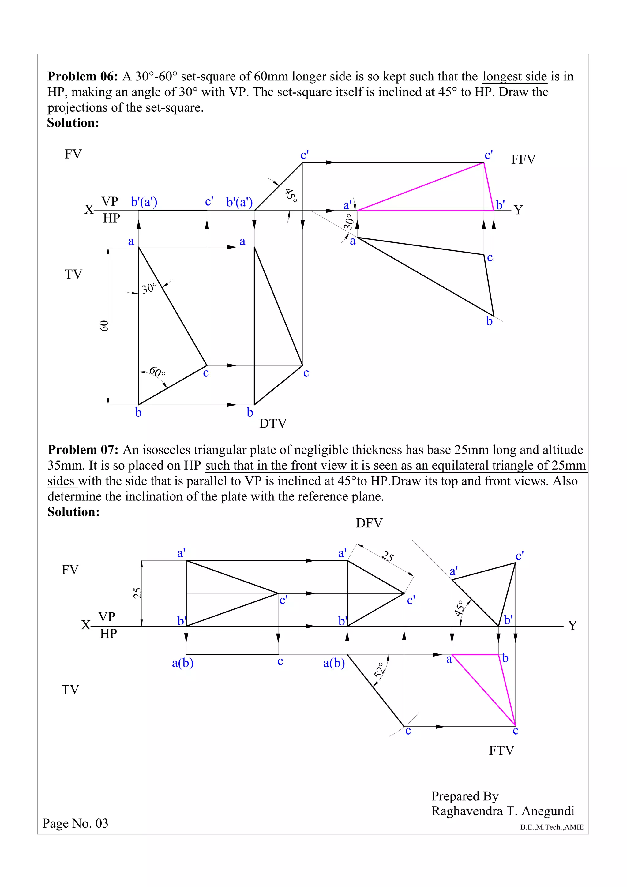Engineering Graphics_Problems on Plane Surface | PDF