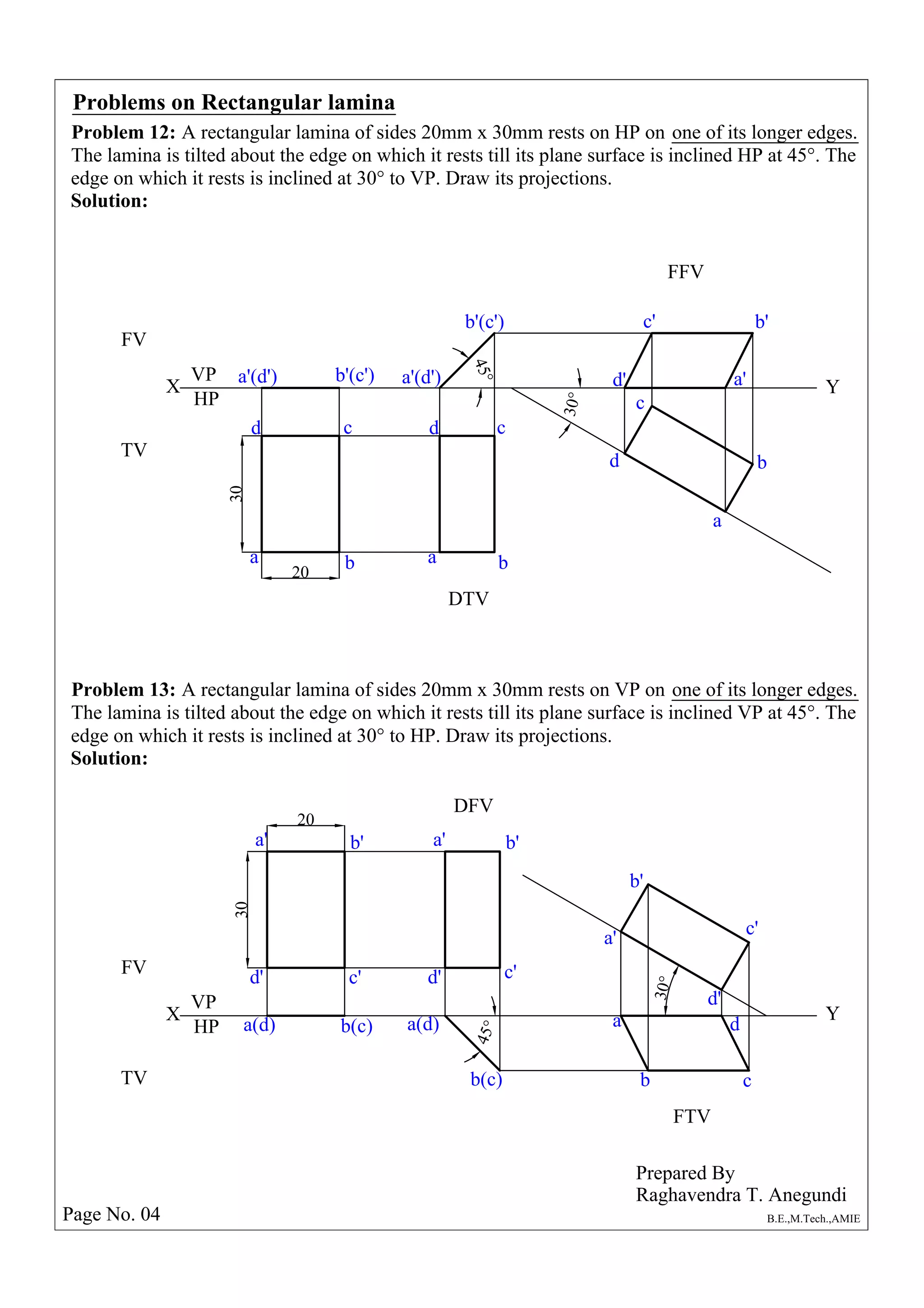 Engineering Graphics_Problems on Plane Surface | PDF