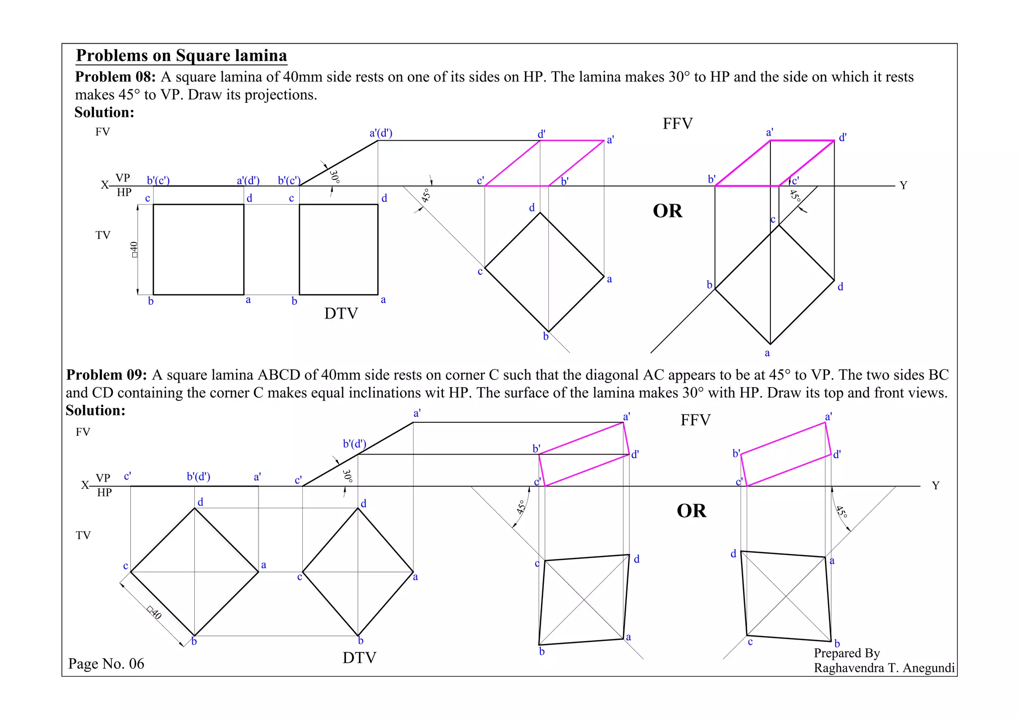 Engineering Graphics_Problems on Plane Surface | PDF