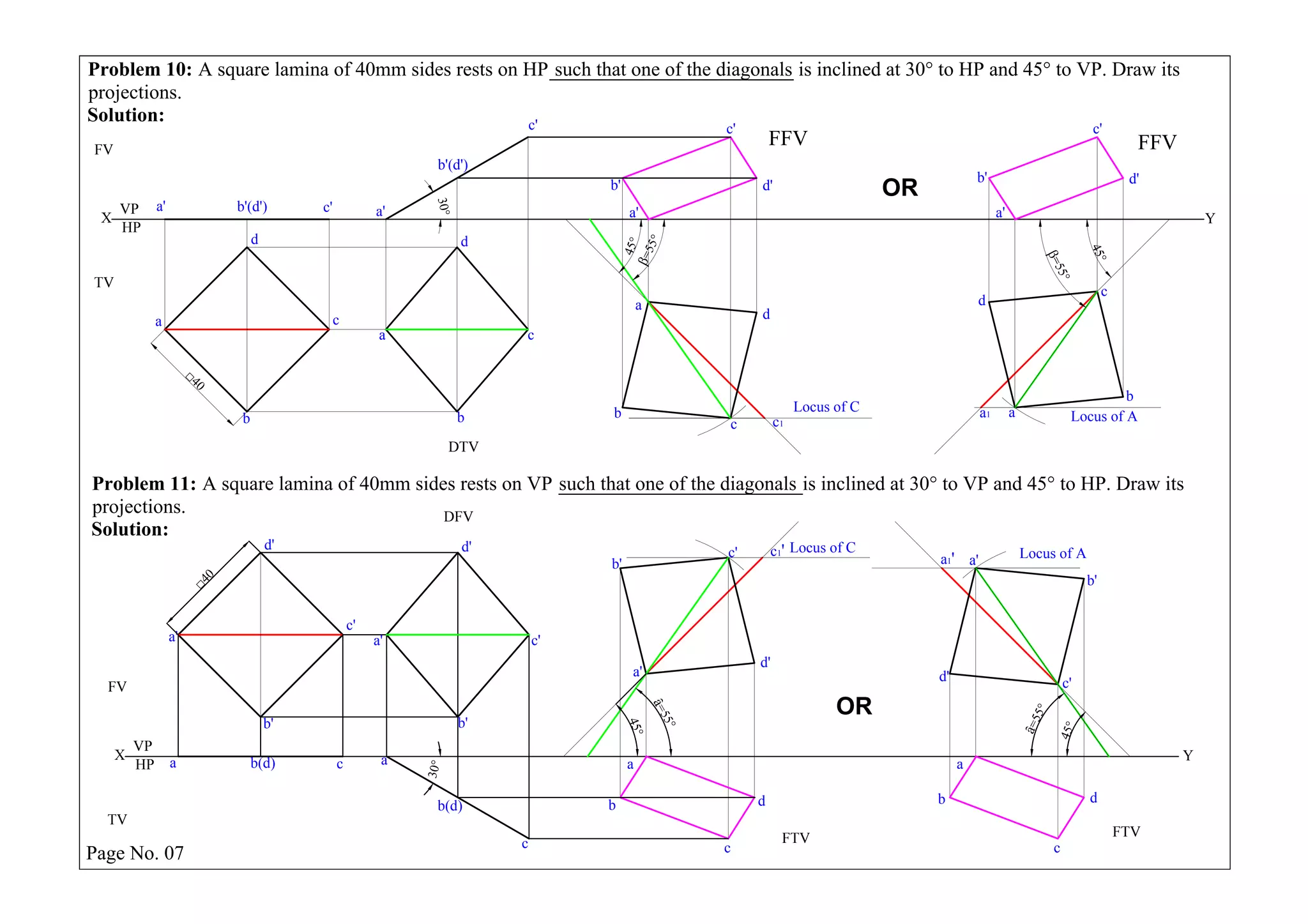 Engineering Graphics_Problems on Plane Surface | PDF