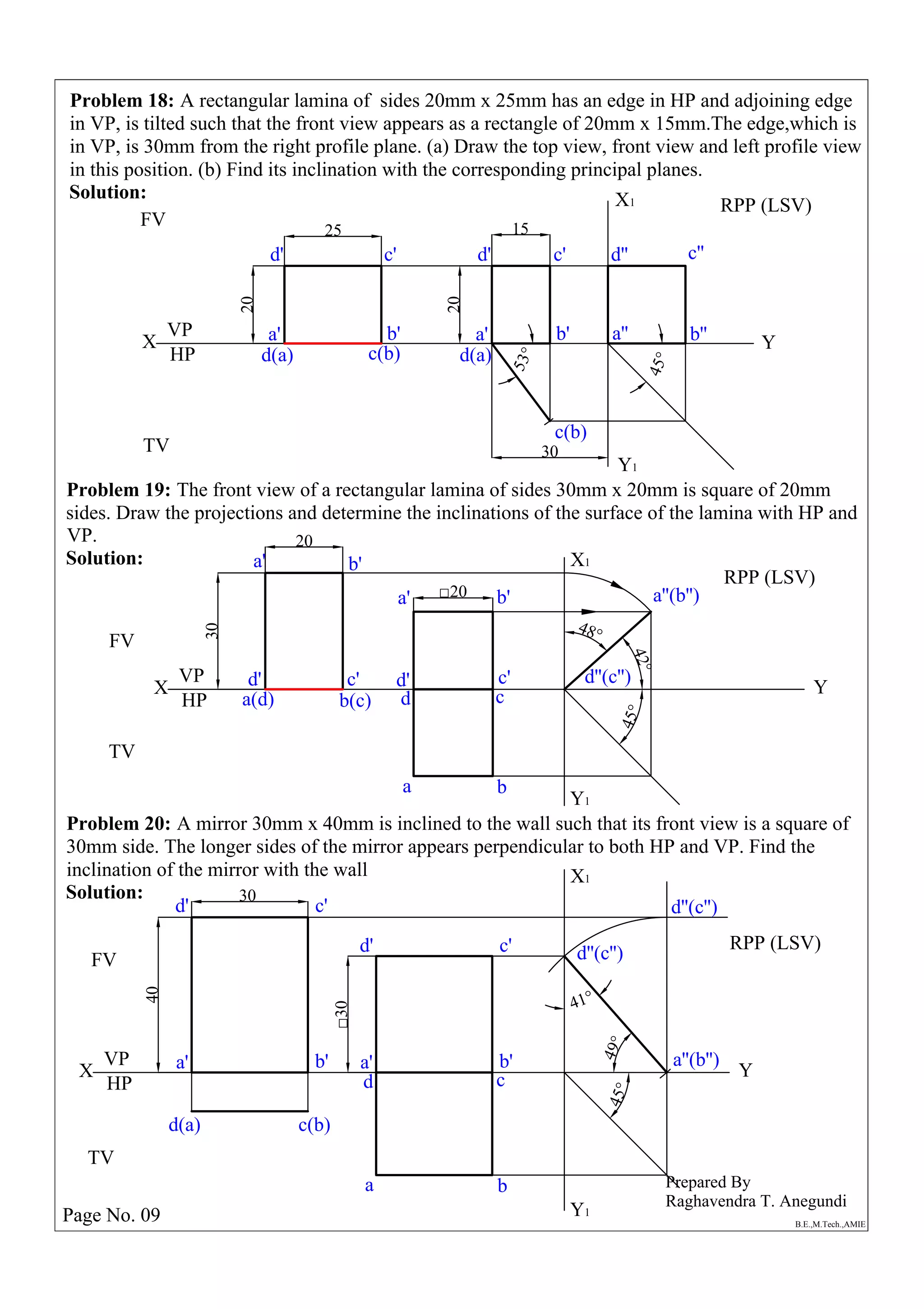 Engineering Graphics_Problems on Plane Surface | PDF
