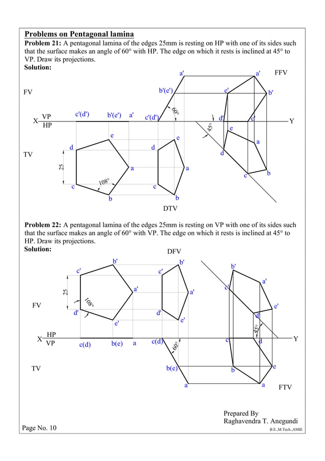 Engineering Graphics_Problems on Plane Surface | PDF