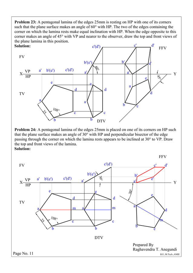 Engineering Graphics_Problems on Plane Surface | PDF