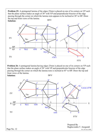 Engineering Graphics_Problems on Plane Surface | PDF