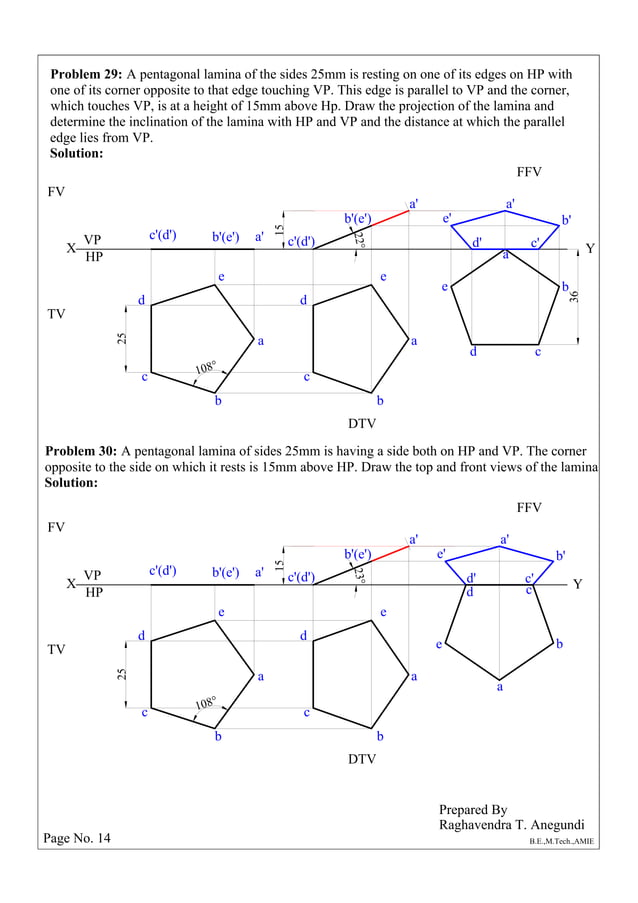 Engineering Graphics_Problems on Plane Surface | PDF