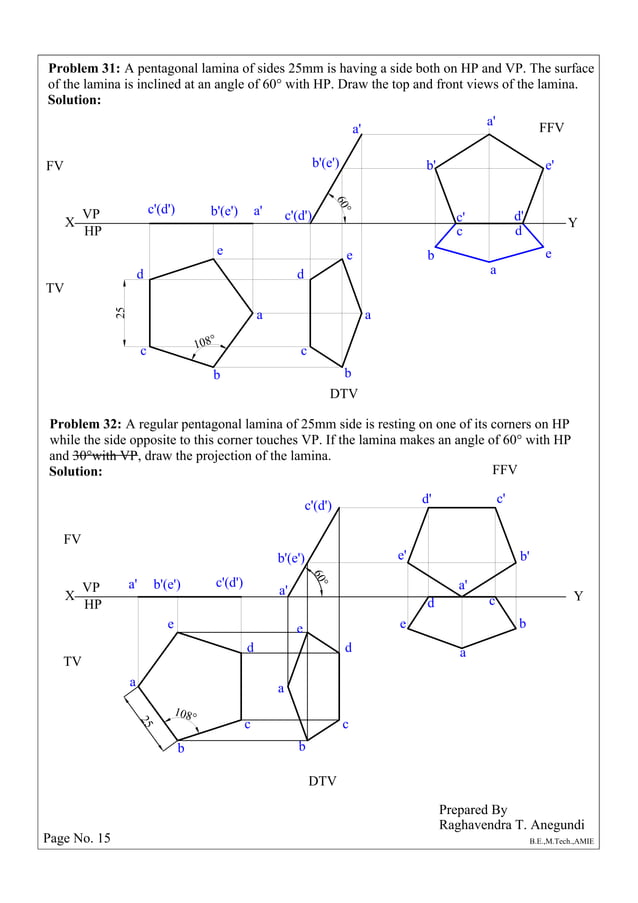 Engineering Graphics_Problems on Plane Surface | PDF