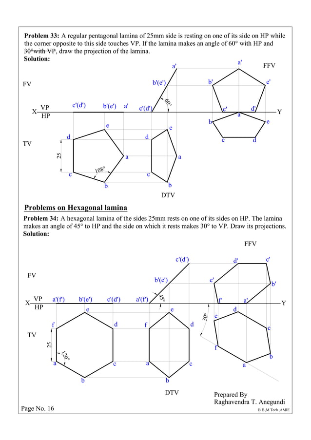 Engineering Graphics_Problems on Plane Surface | PDF
