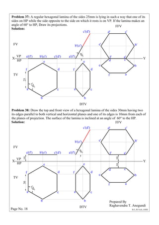 Engineering Graphics_Problems on Plane Surface | PDF